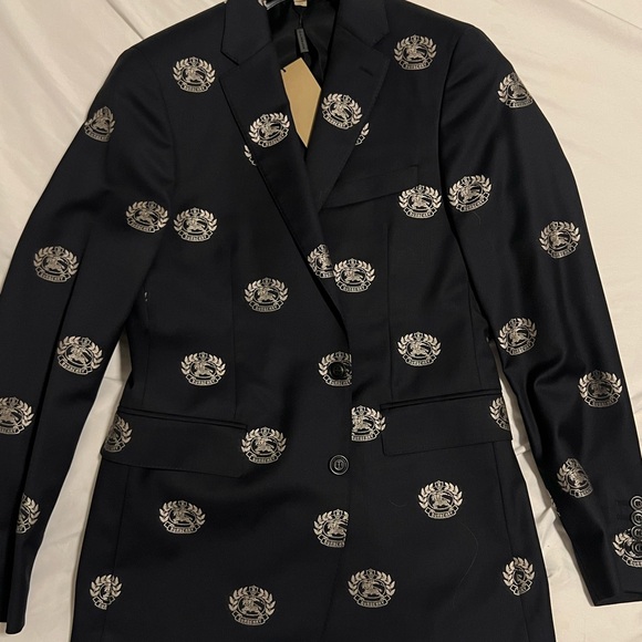 Burberry | Suits & Blazers | Burberry Black Blazer With Silver ...